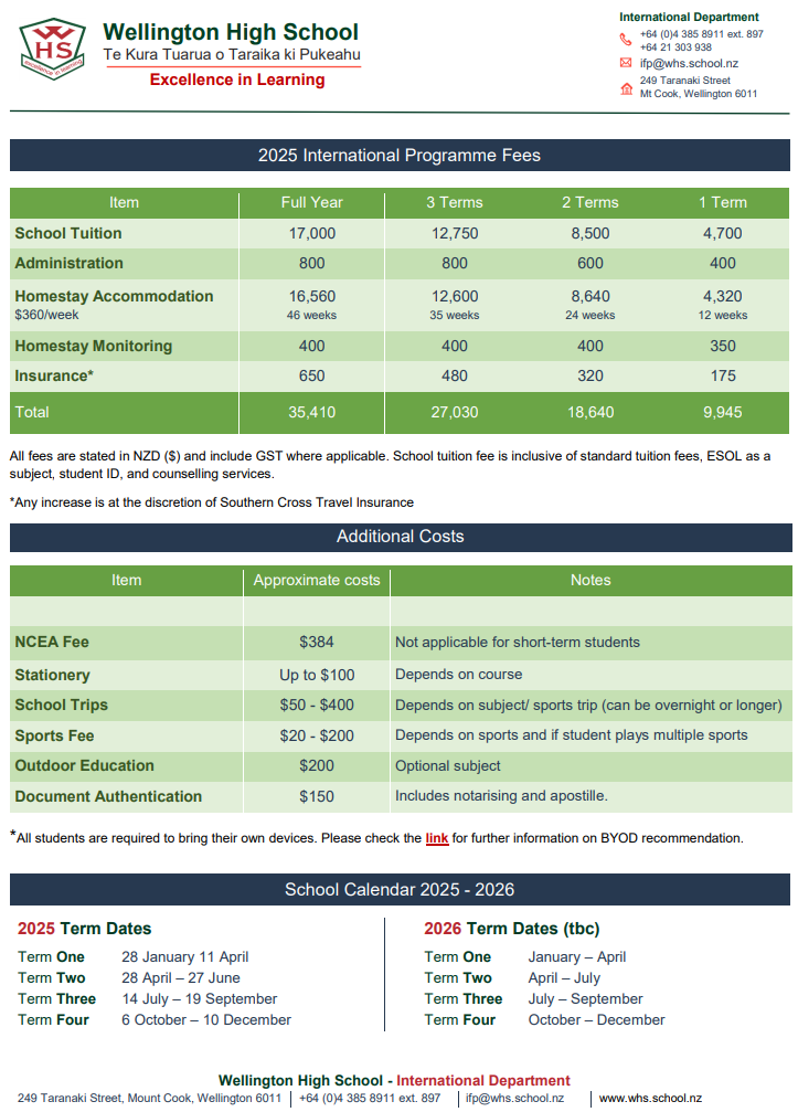 Fees, Refunds and Payments – Wellington High School